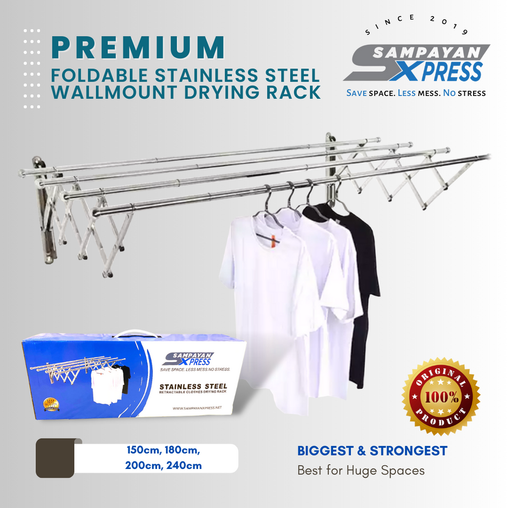 Sampayan Xpress® PREMIUM Retractable StainlessSteel Clothes DryingRack