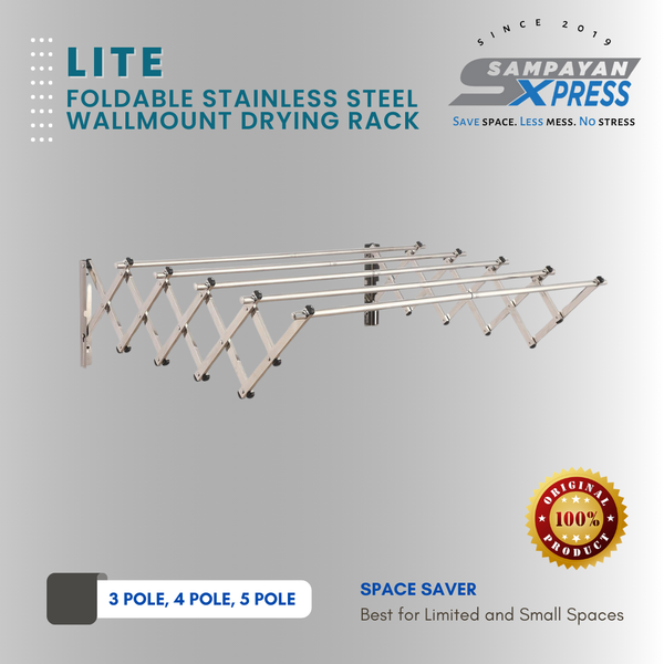 Sampayan Xpress® LITE Retractable Stainless Steel Wall Mounted Clothes