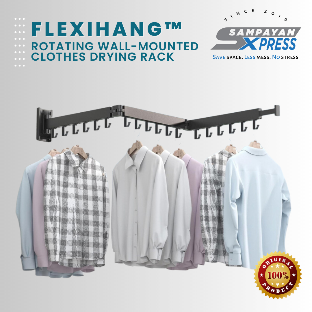 FlexiHang™ Wall-Mounted Clothes Drying Rack – Sampayan Xpress
